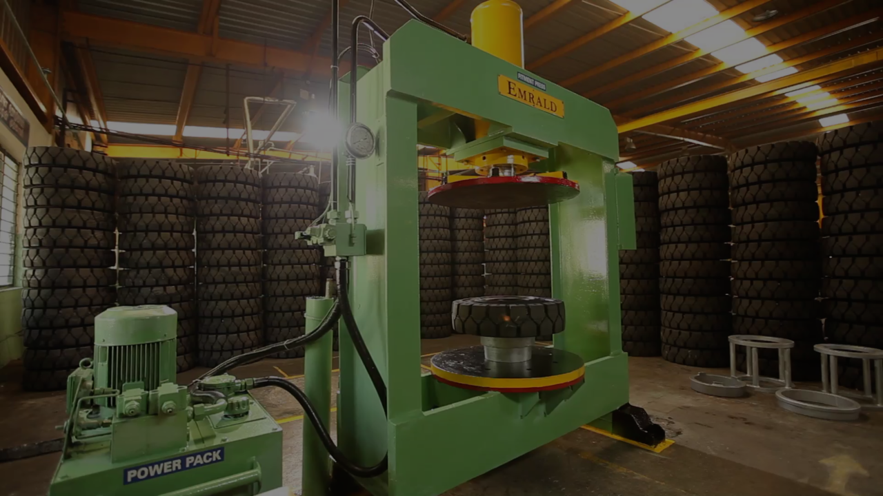 Solid tyre fitment press & fixtures | Emerald Tyres